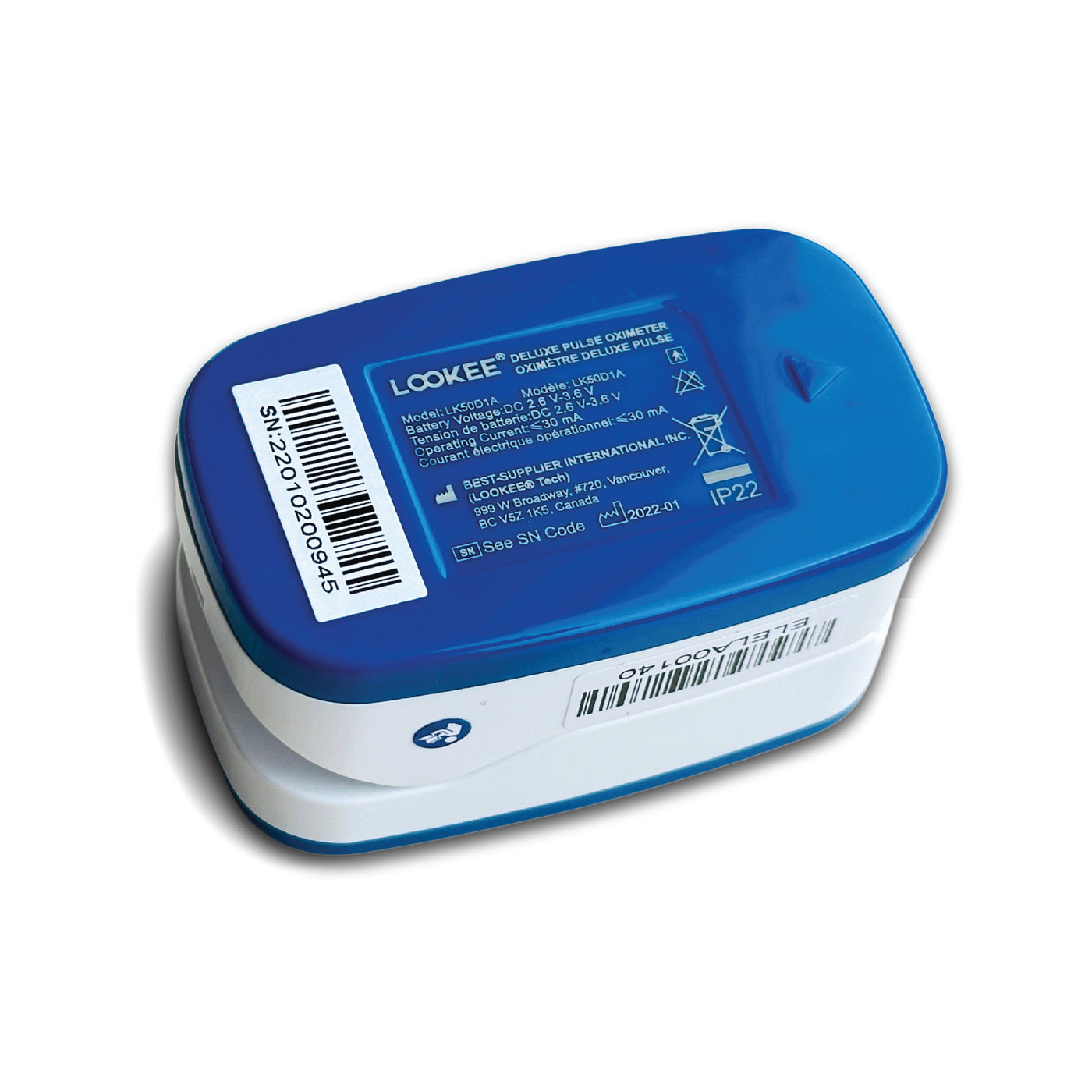 LOOKEE® LK50D1 Deluxe Finger Pulse Oximeter | Blood Oxygen Saturation ...