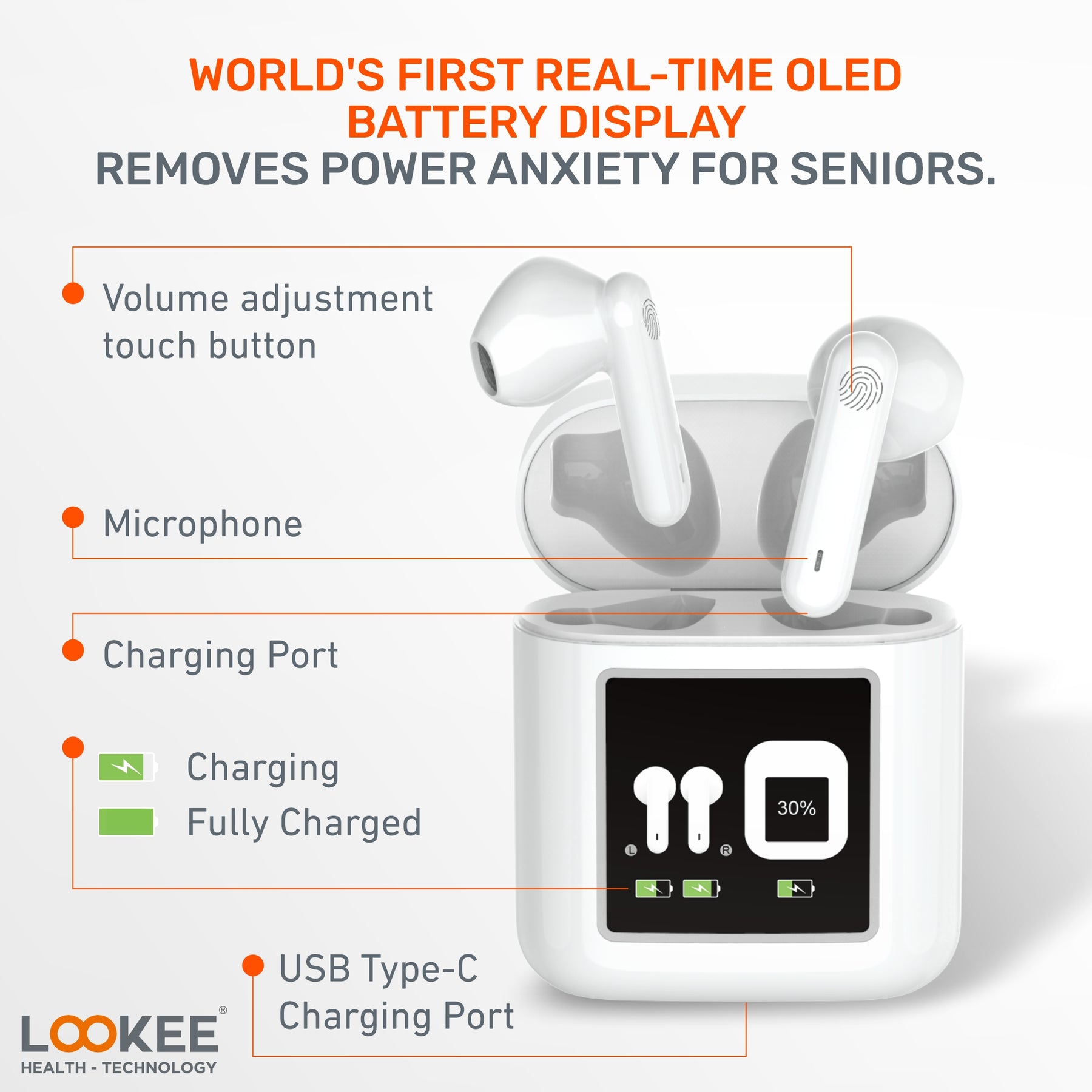 LOOKEE® TrueHear™ A50 OTC Hearing Aids for Seniors – Patented Earbud ...